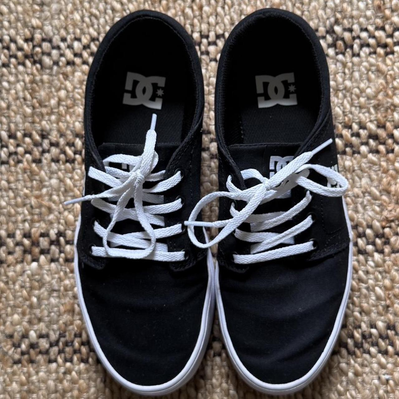 black and white DC platform sneakers with white... | Depop
