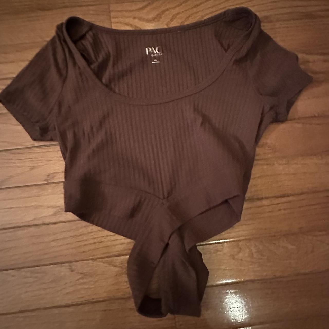 pac cares brown crop top - Depop