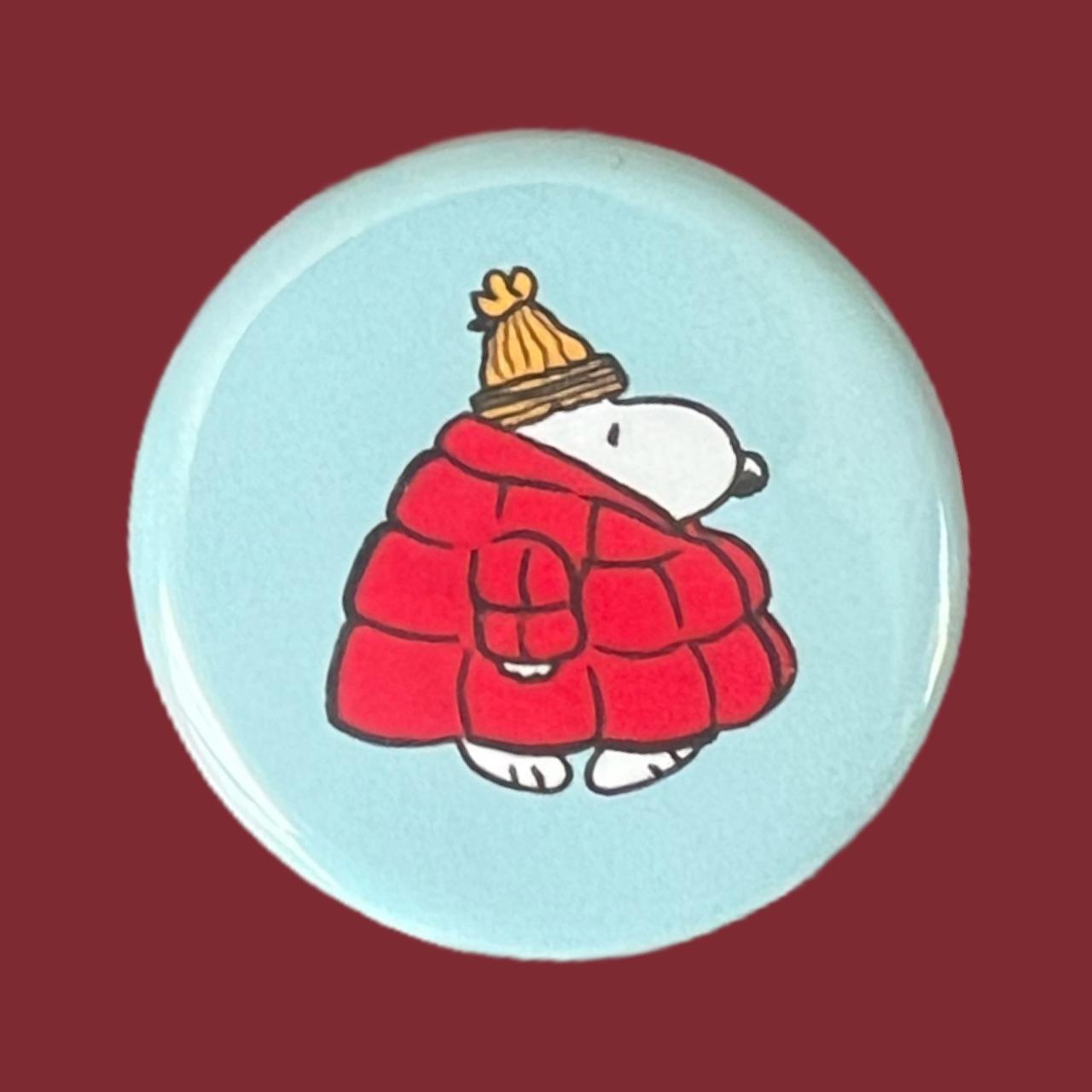 adorable red puffer snoopy! snoopy with little... - Depop