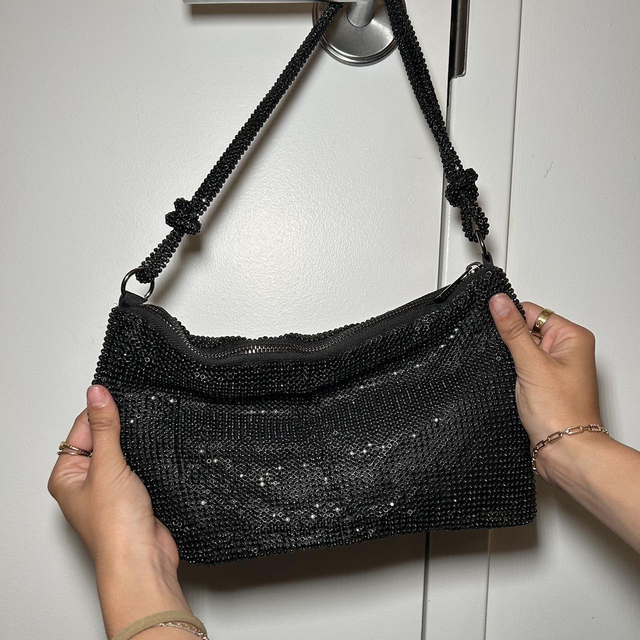 sparkly black going out bag - Depop