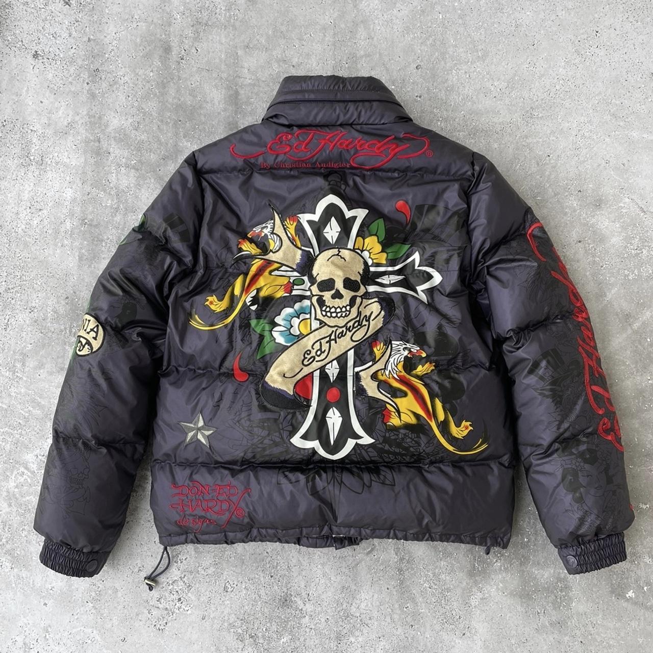 Vintage Ed Hardy Very Rare Puffer 🔥 Chest:... - Depop