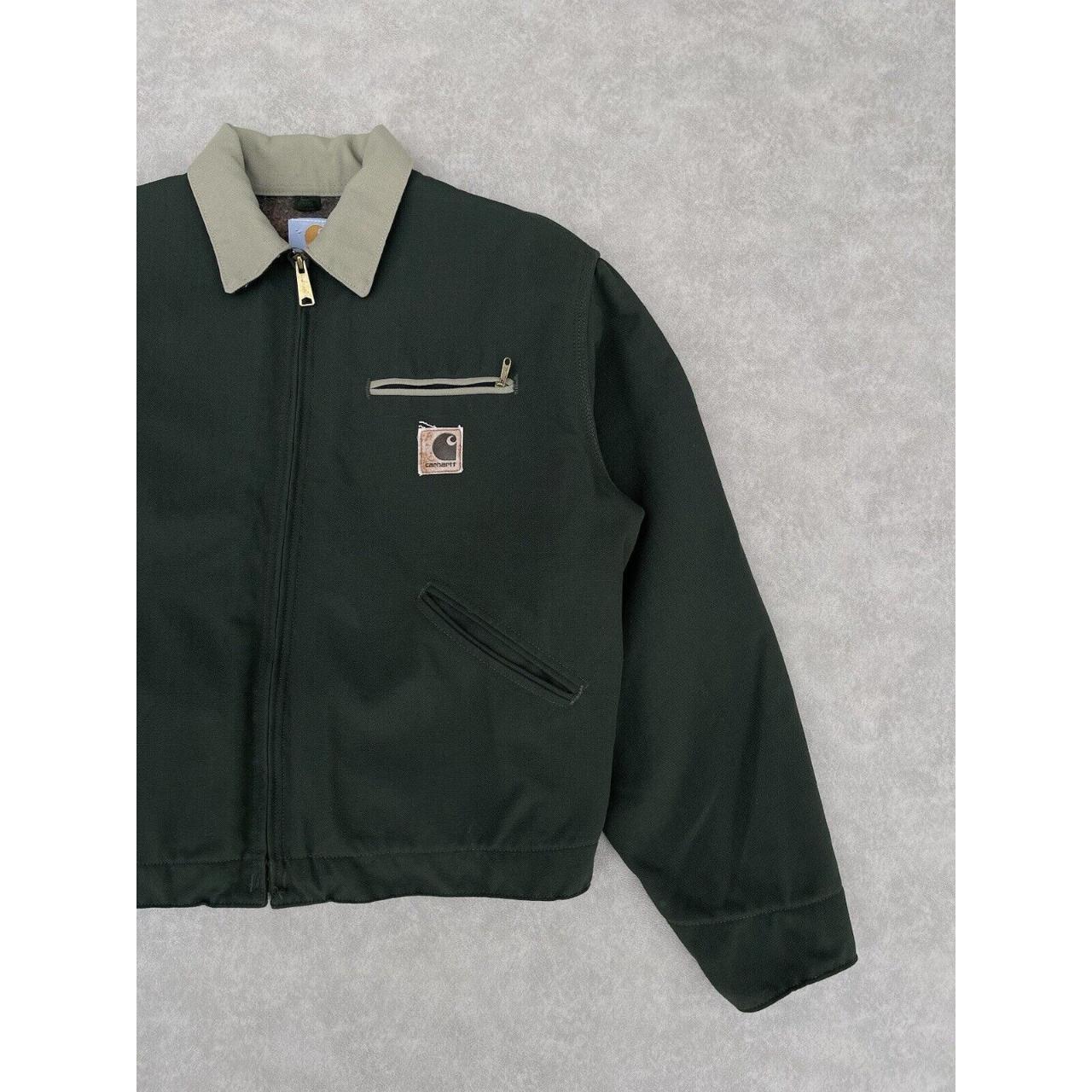 Vintage Carhartt Detroit Jacket Olive Green USA Made... - Depop