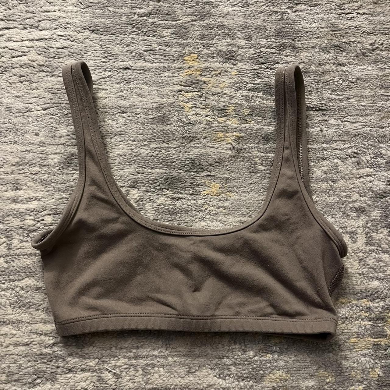 Aritzia tna brown/tan sports bra, best fits size... - Depop