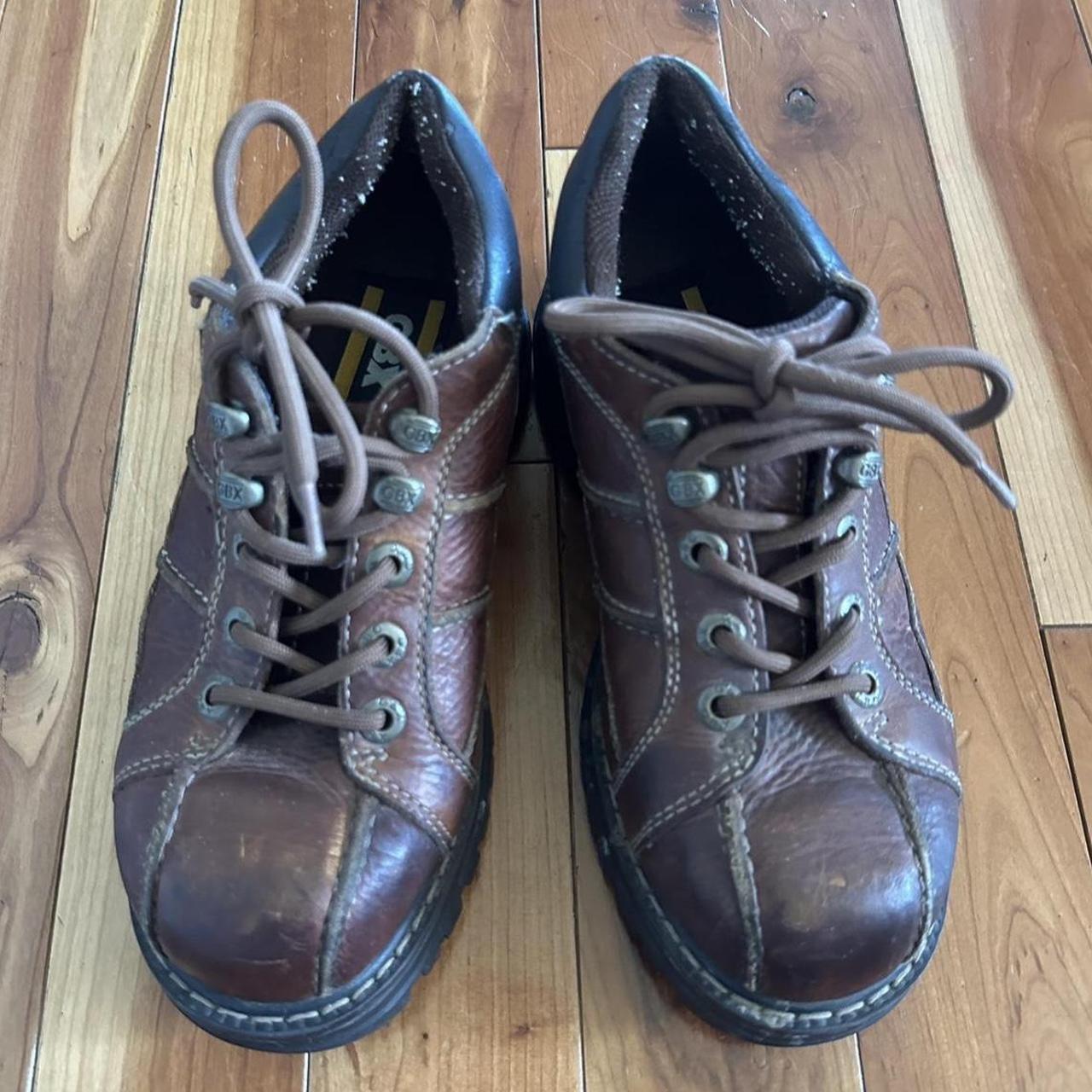 vintage chunky workwear platform shoes tagged GBX... - Depop