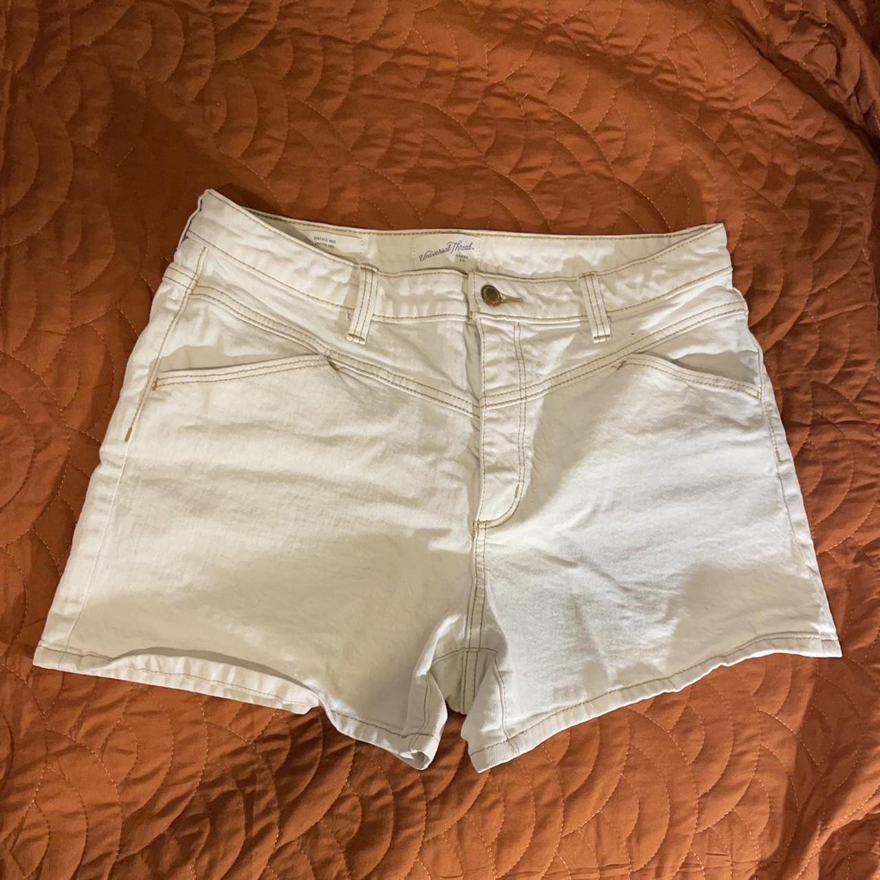 Universal thread off white jean shorts, zipper and... - Depop