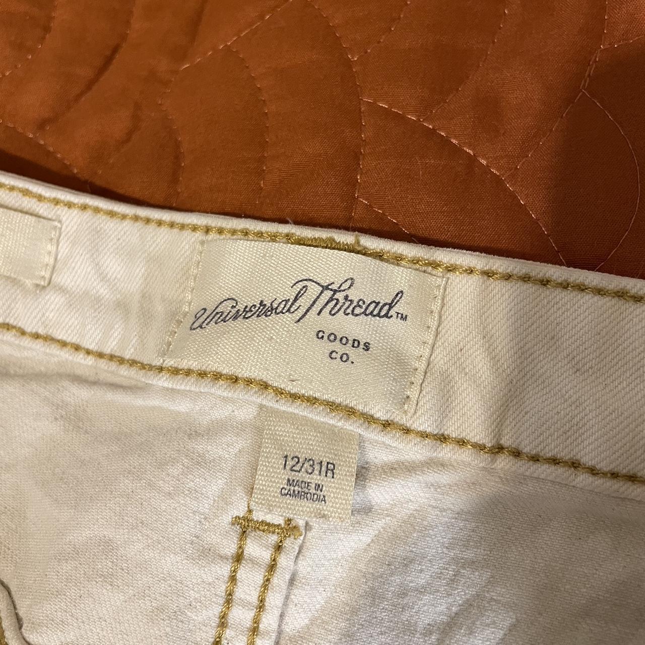 Universal thread off white jean shorts, zipper and... - Depop