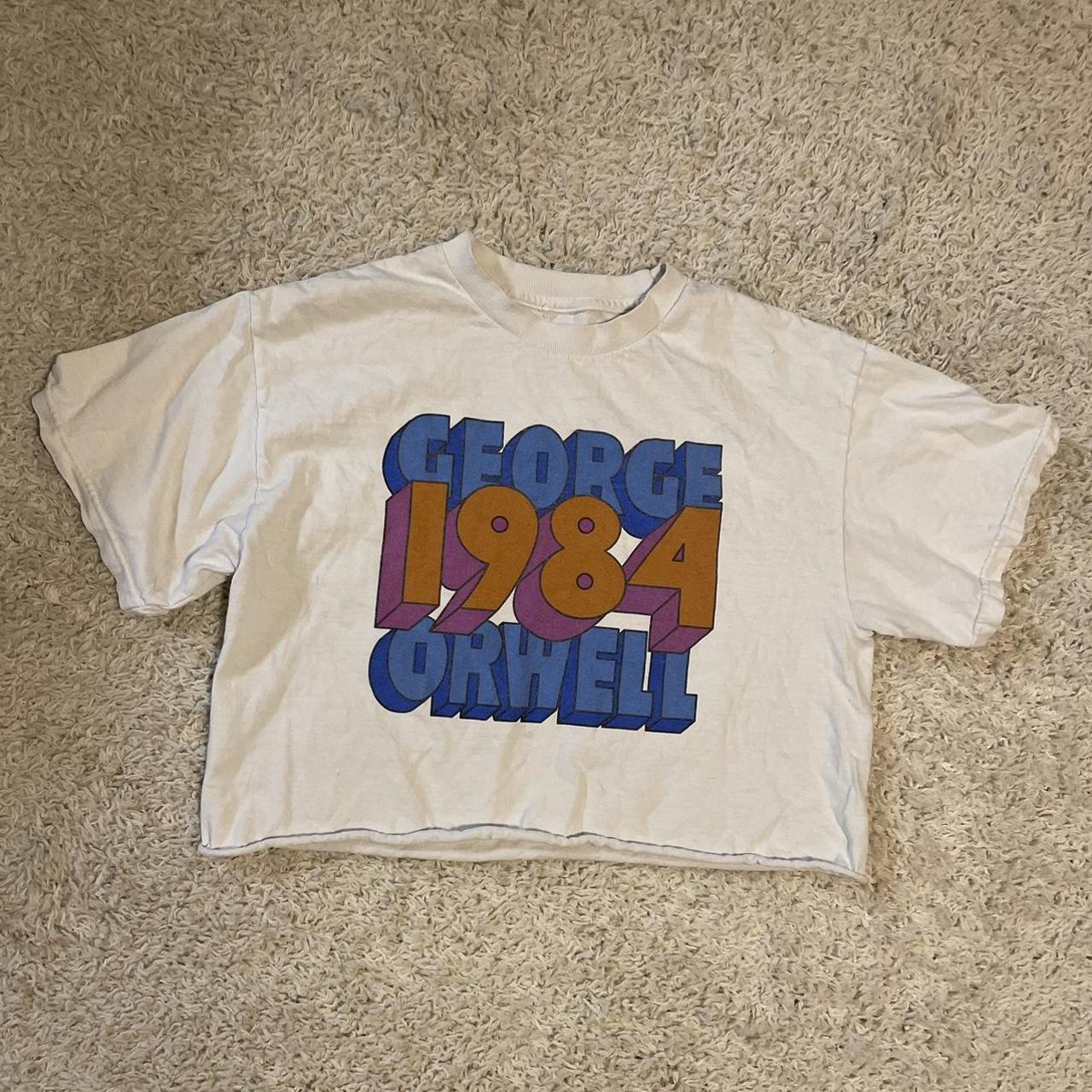Cropped 1984 by George Orwell retro t-shirt, lightly... - Depop