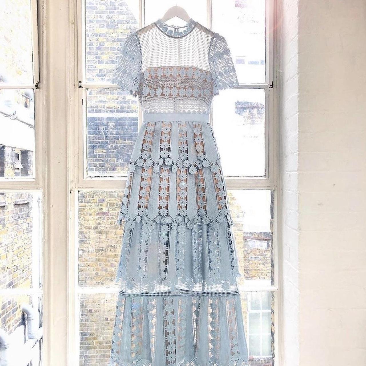 Self-Portrait INSPIRE Dove Blue Lace Cut Out... - Depop