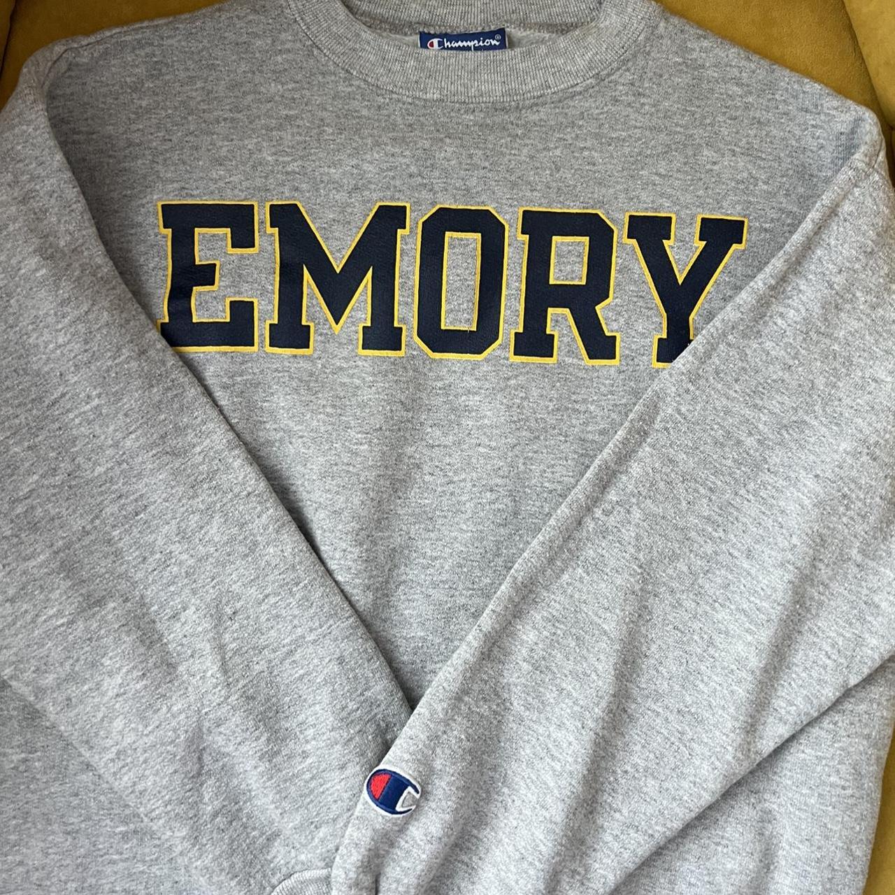 Emory University Champion Merch Crewneck Although... - Depop