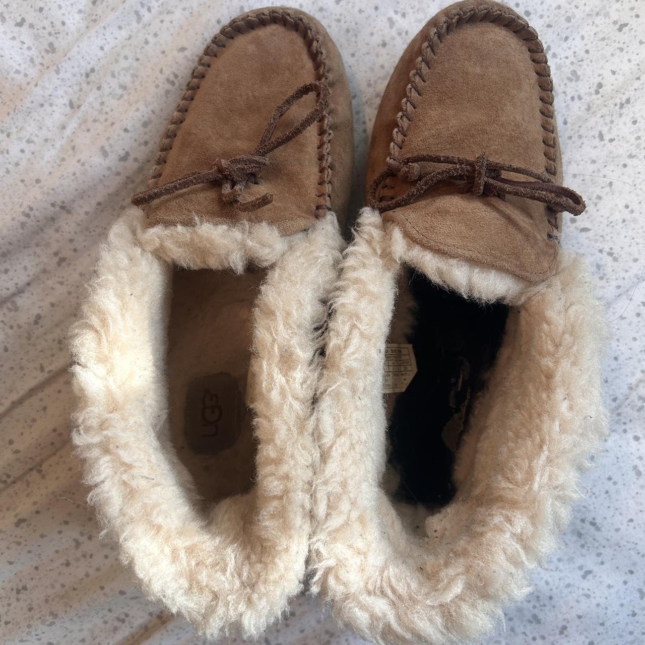 Ugg Women’s Alena Slippers in Chestnut. Missing sole - Depop