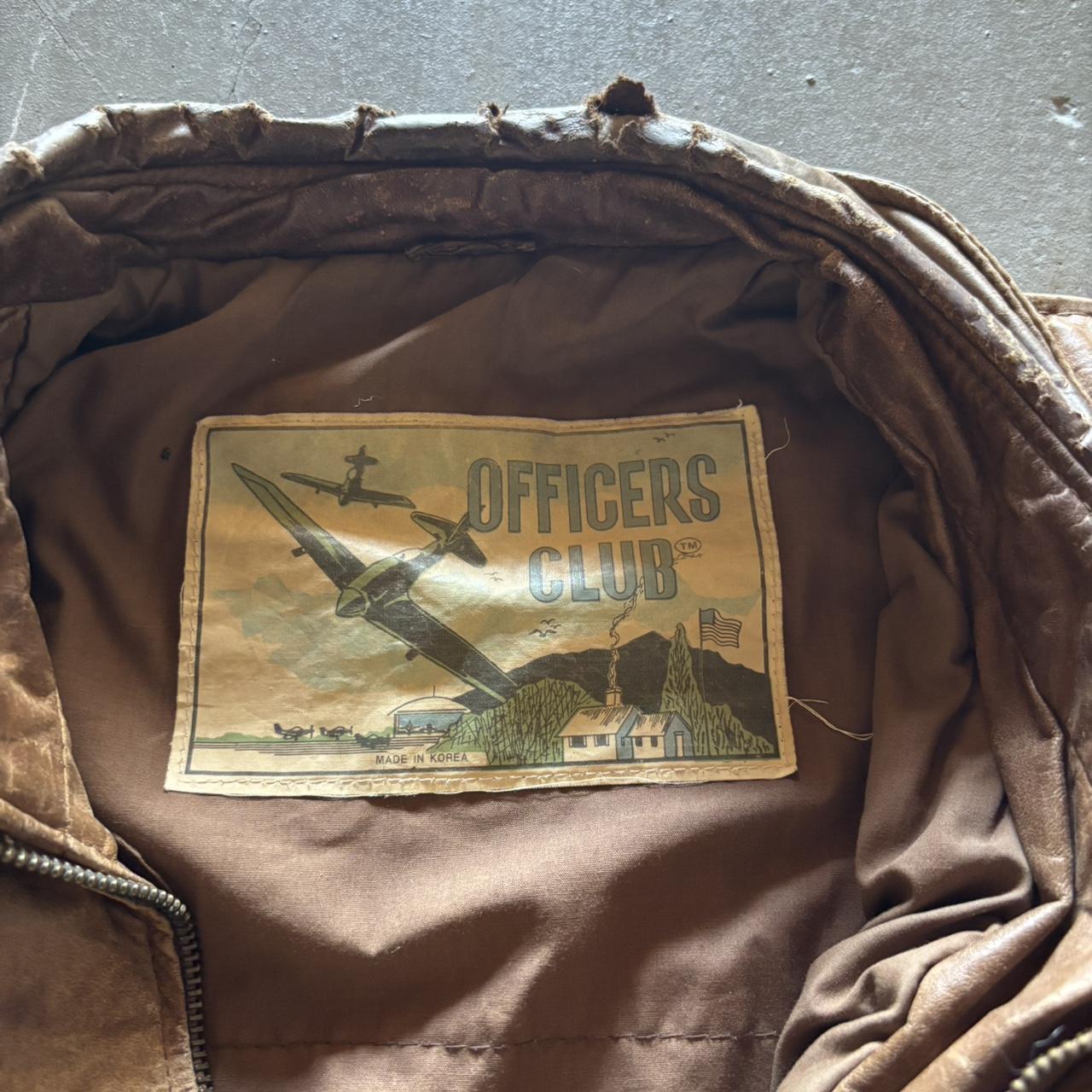 vintage korean Leather Flight bomber jacket Officers... | Depop