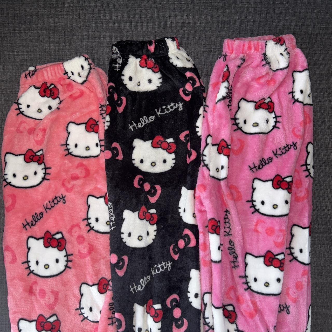 set of 3 HELLO KITTY fluffy pyjama... - Depop