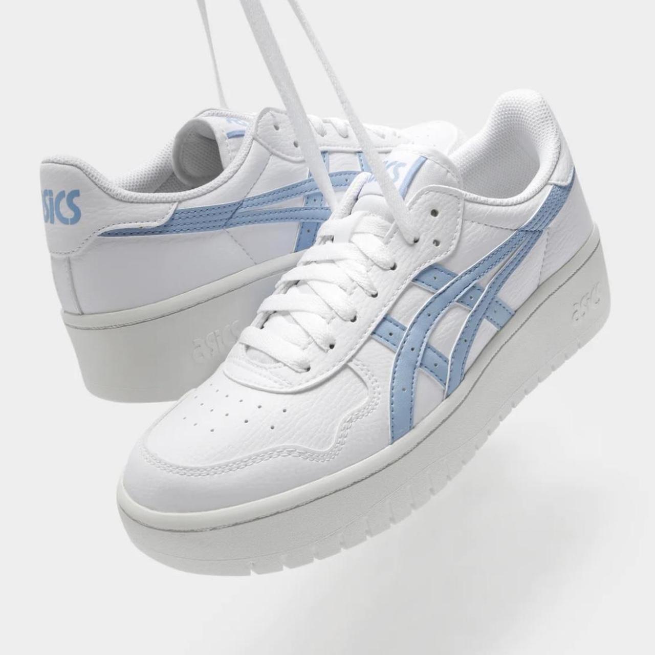 ASICS PLATFORM SNEAKERS IN WHITE AND BLUE US 6.... - Depop