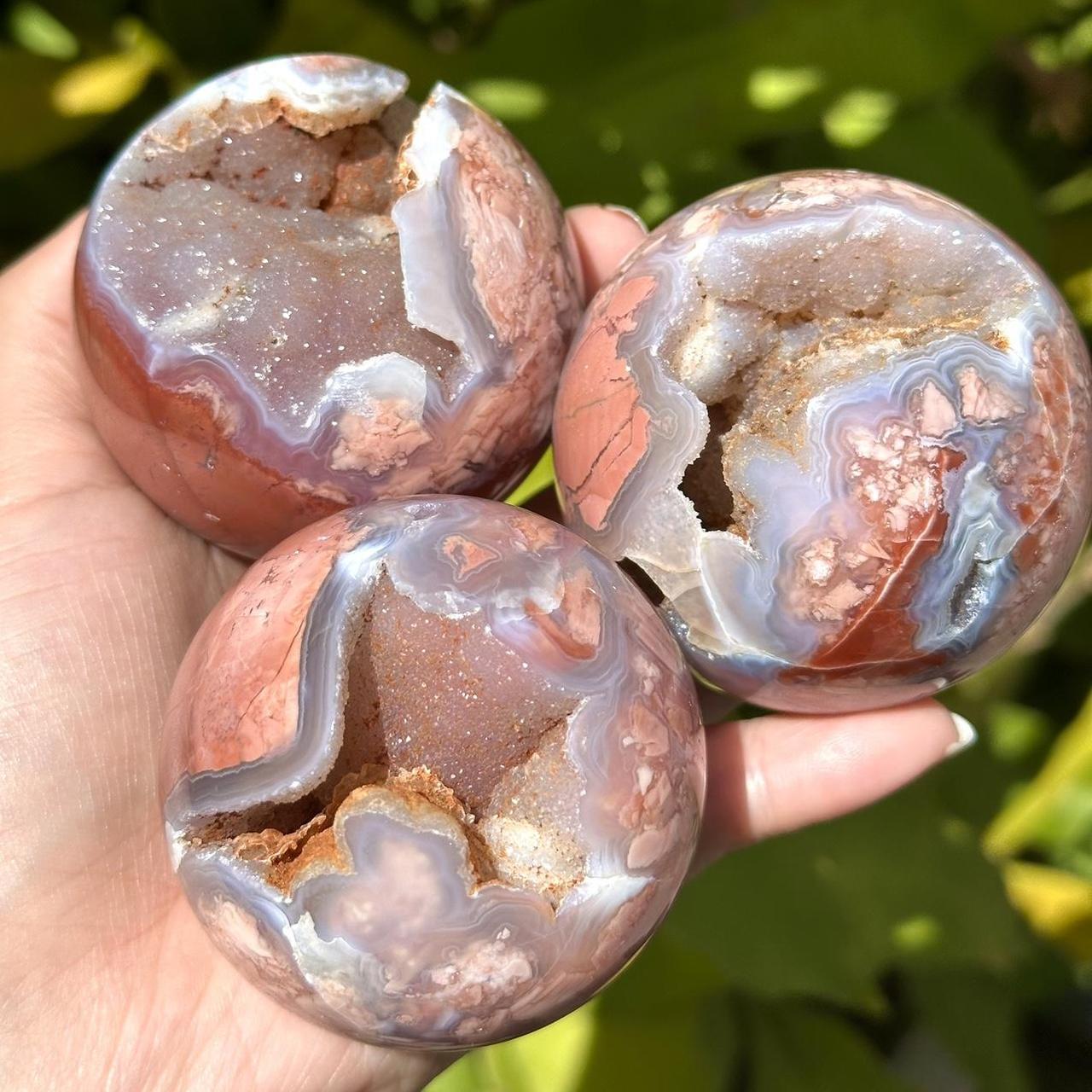 Cotton Candy Agate (Pink Agate) Sphere Price is... | Depop