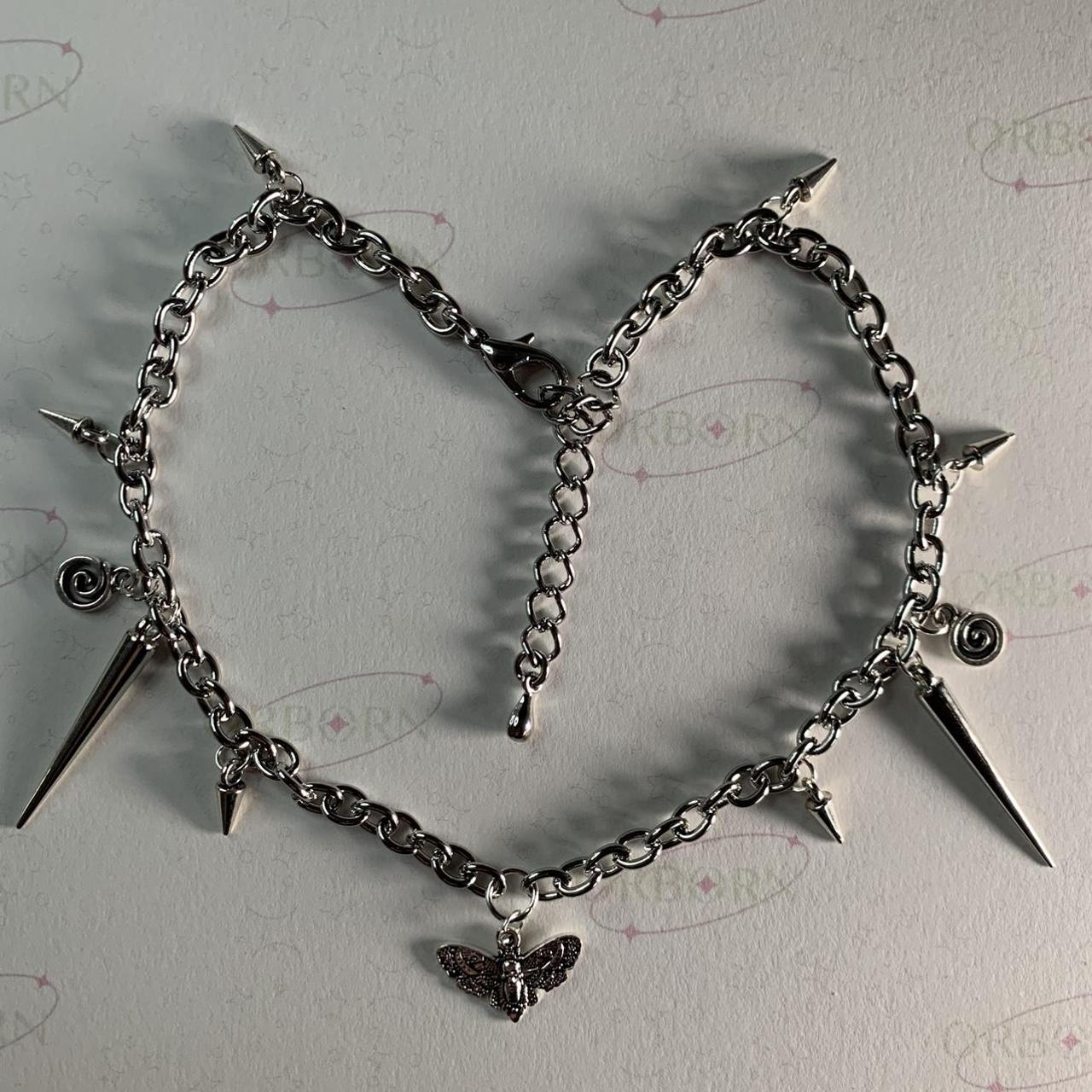 Beautiful Hand crafted punk style necklace. 37cm... - Depop