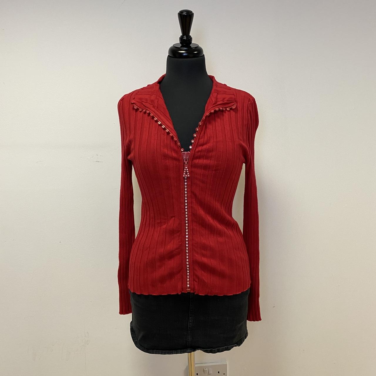Vintage Zip Up Cardigan • bust: 34 inches • length... - Depop