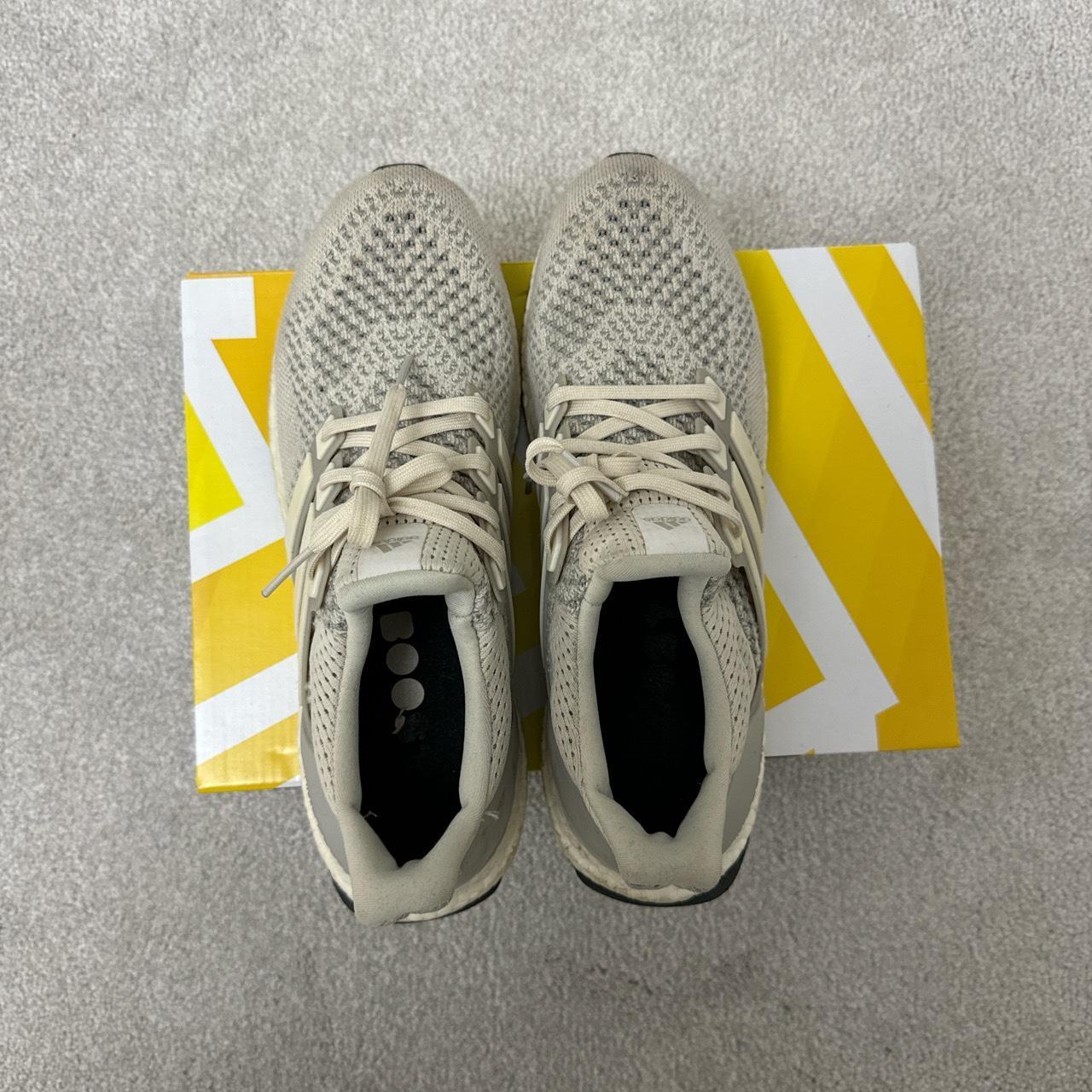 Ultra boost. Size uk9. Tan. Cream. Adidas - Depop