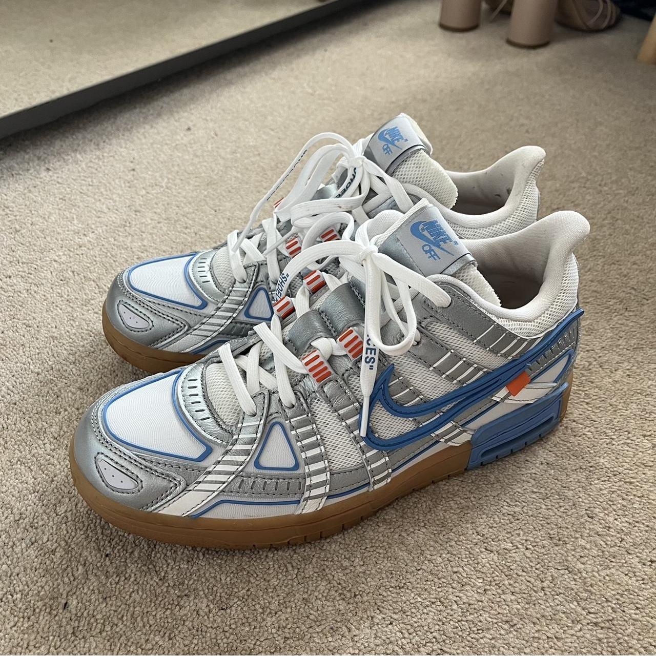 Nike x Off White Rubber Dunks White/Blue UK Men’s... - Depop