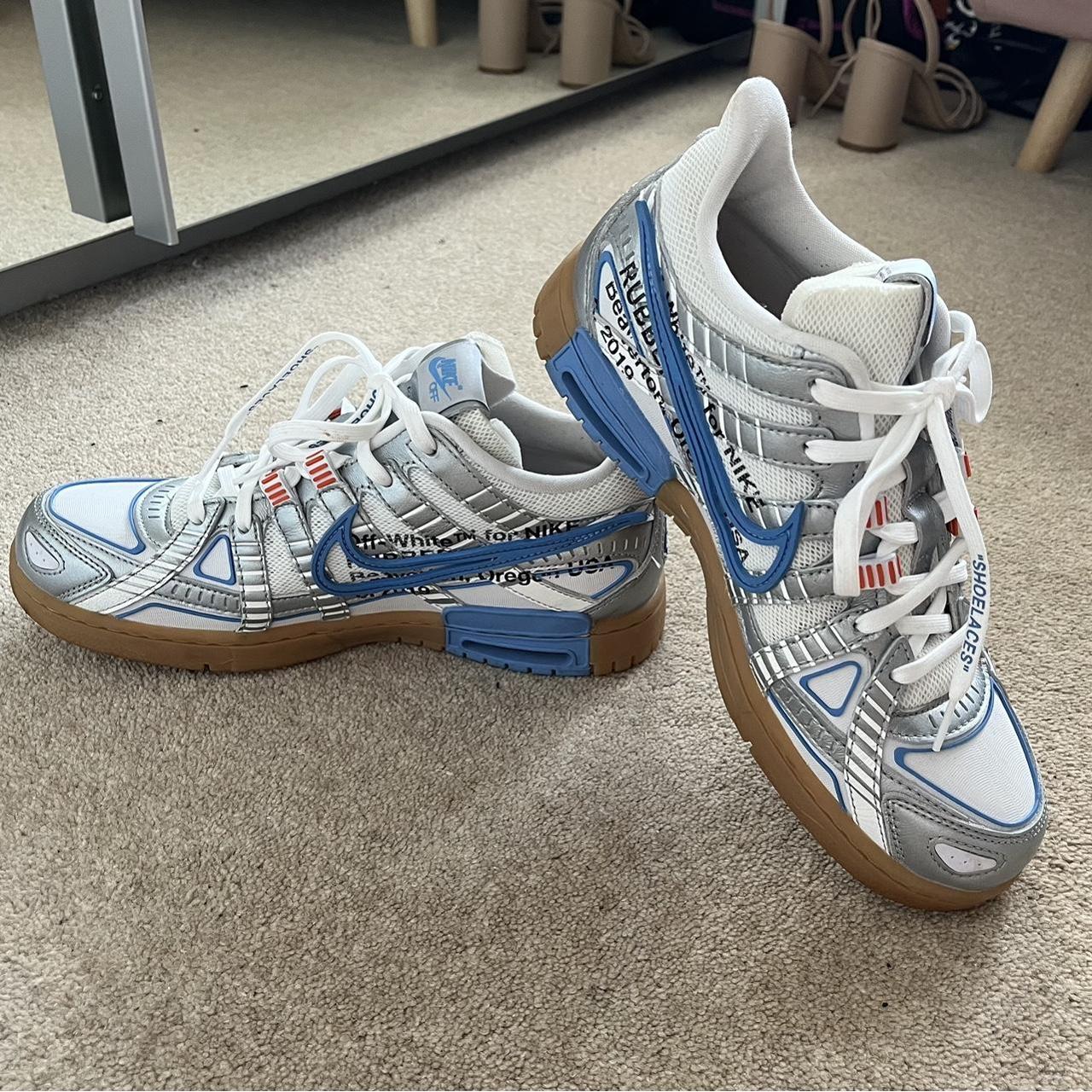 Nike x Off White Rubber Dunks White/Blue UK Men’s... - Depop