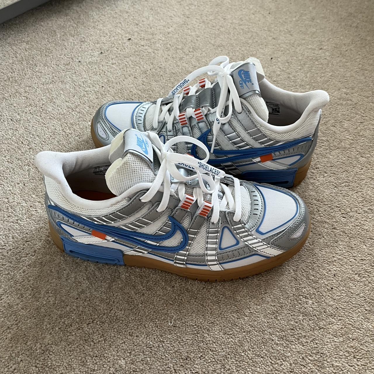 Nike x Off White Rubber Dunks White/Blue UK Men’s... - Depop