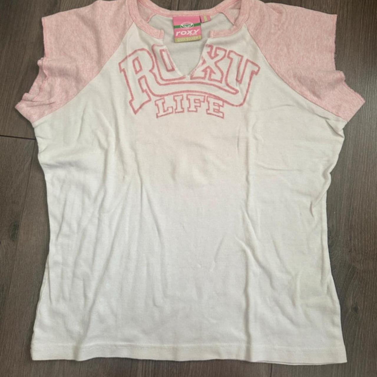 rare vintage roxy tee so so cute size S/M message... | Depop