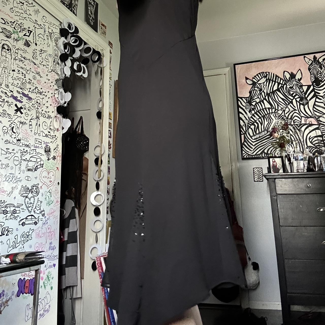 90s whimsigoth black midi dress -super cute sparkly... - Depop