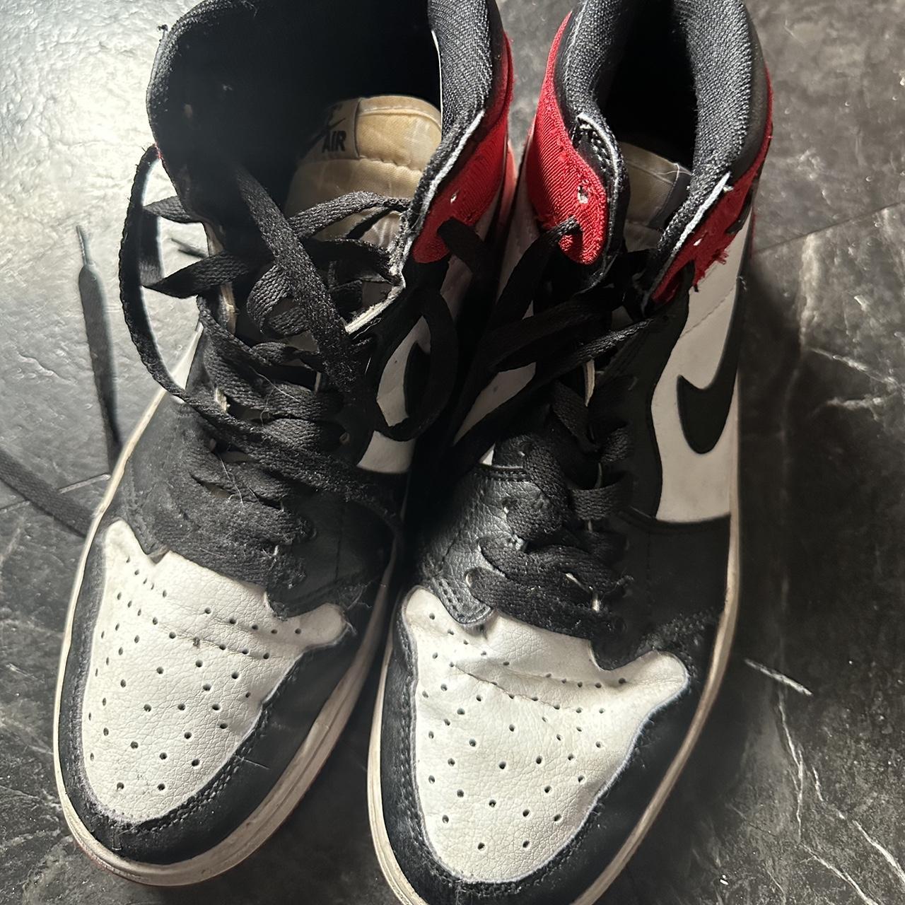 Jordan Women's Red and Black Trainers | Depop