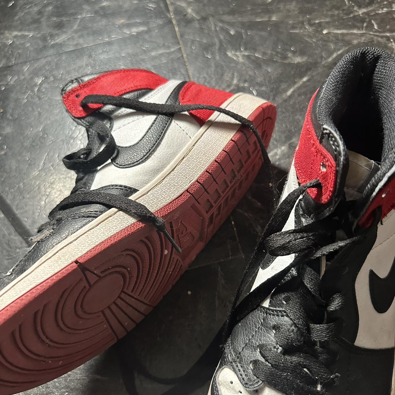 Jordan Women's Red and Black Trainers | Depop