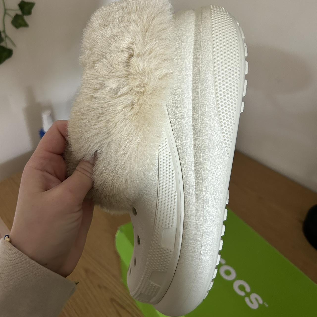 Brand new fuzzy crocs size women's 6. - Depop