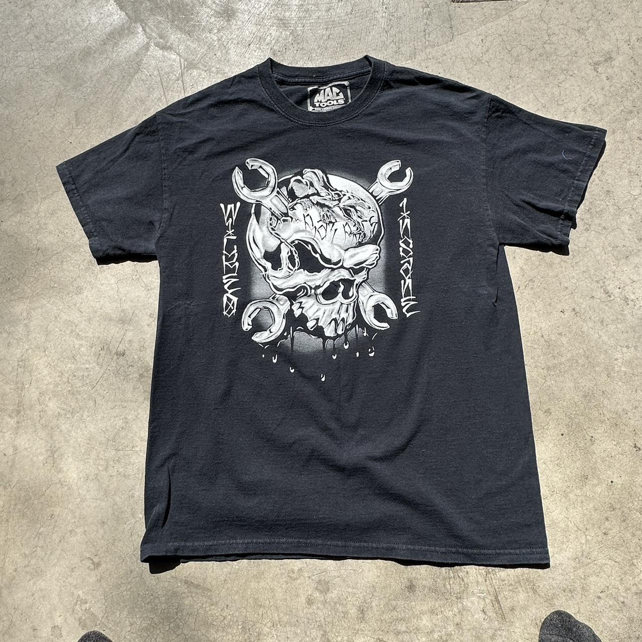 Y2K Mac Tools Skull Mechanic T-shirt #Y2K #skull... | Depop
