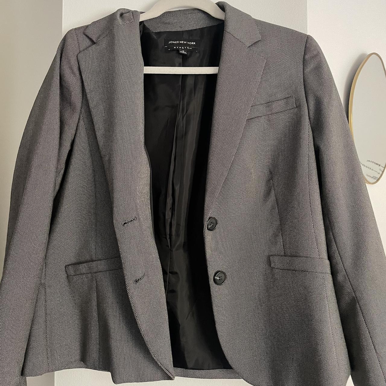 vintage 90s grey jones new york blazer (size 12... - Depop