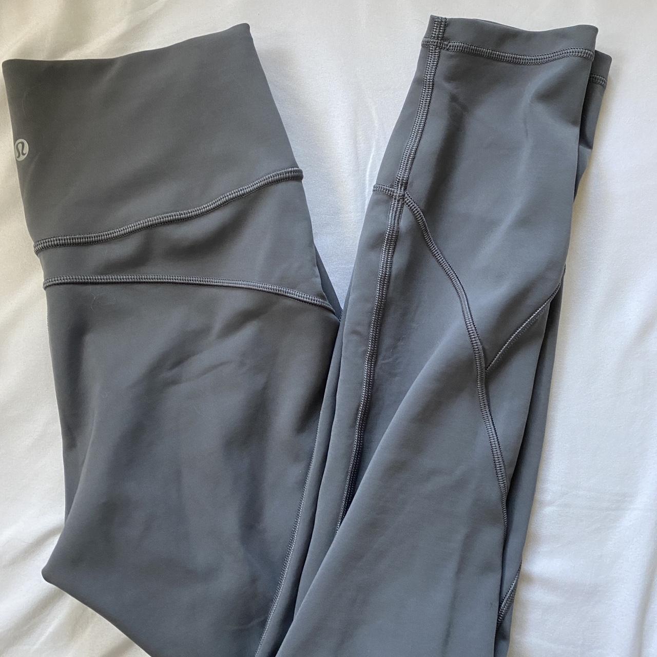grey lululemon leggings ankle length worn once,... - Depop