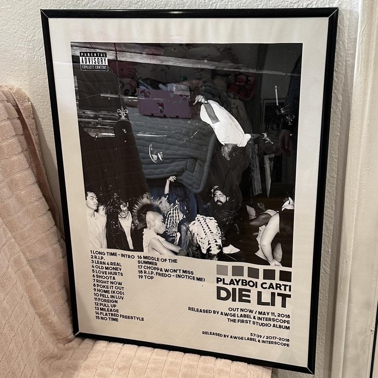 Playboi Carti Die Lit album poster with track list... | Depop