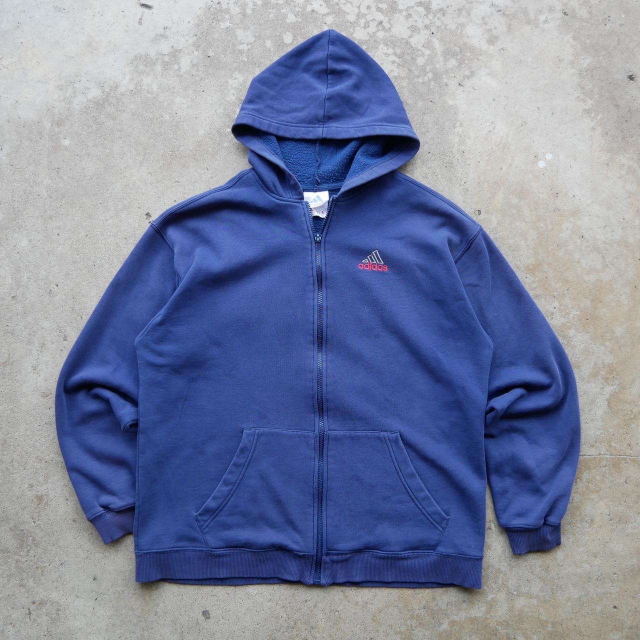 1990s - Vintage Adidas Hoodie Tagged XL #adidas... - Depop