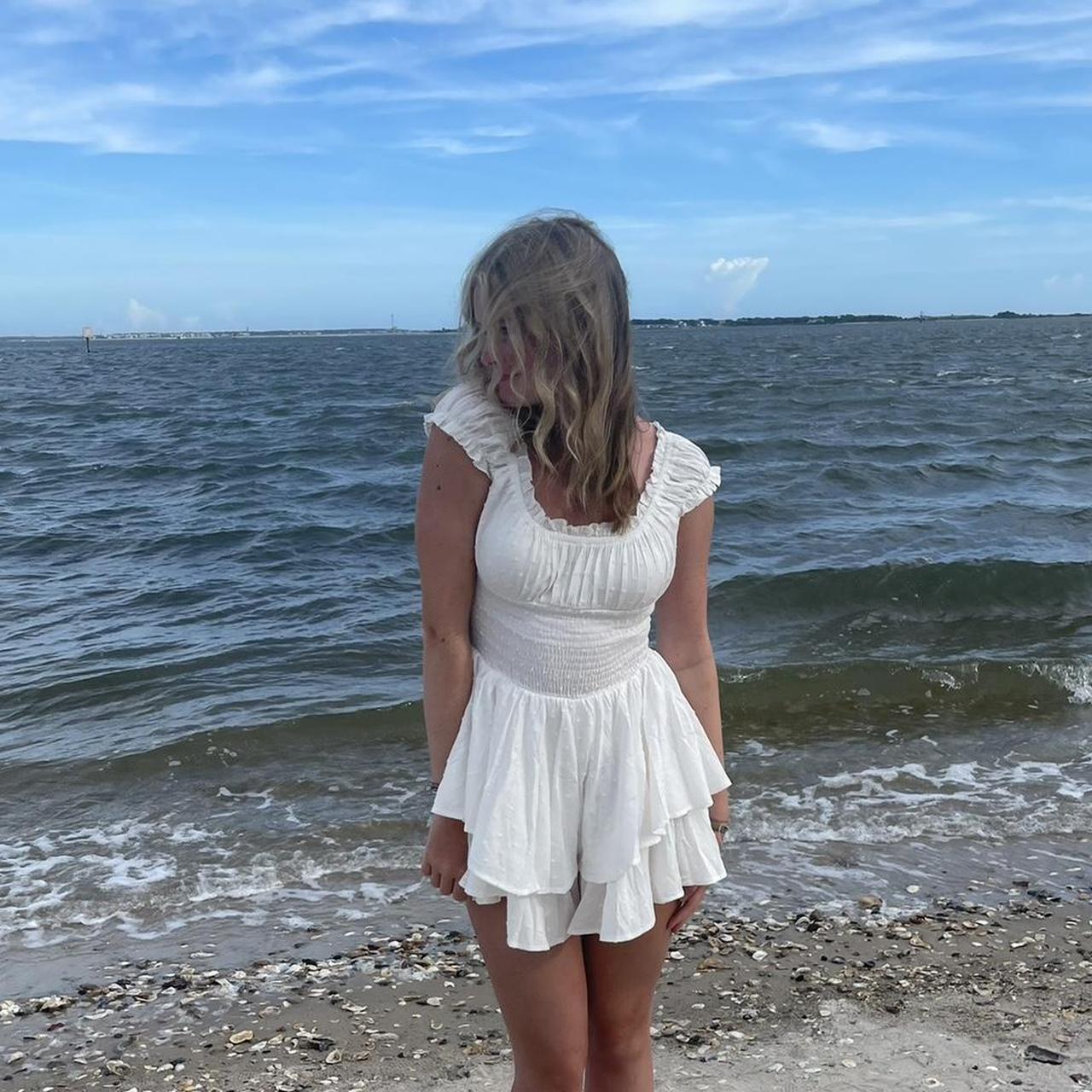 White Princess Polly love galore romper dress Tags:... - Depop