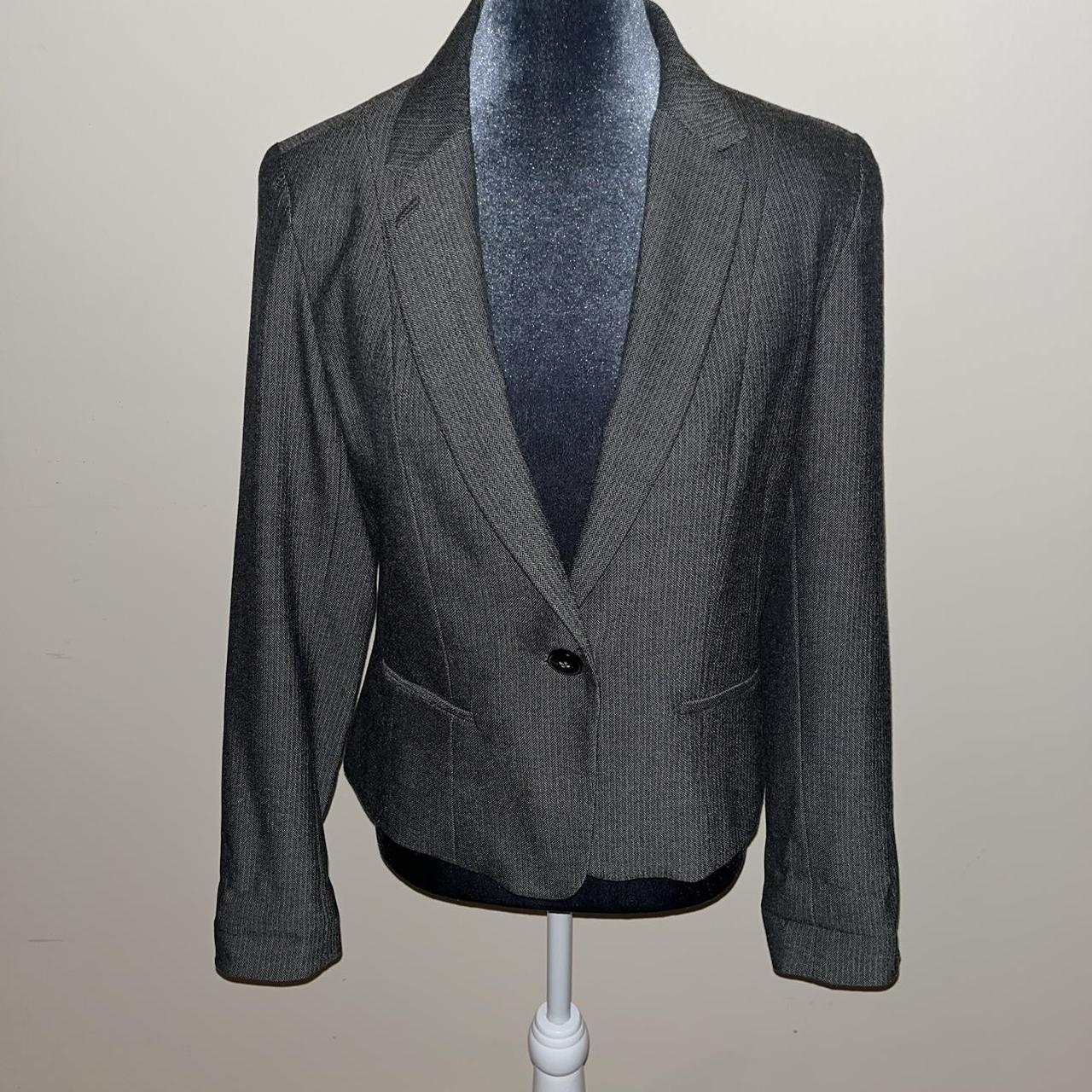 Gray pin striped fully lined Y2K blazer #y2k... - Depop