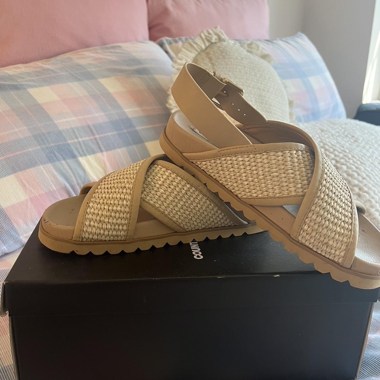 Country Road Slides Colour - Cream Size - 36 Price... - Depop