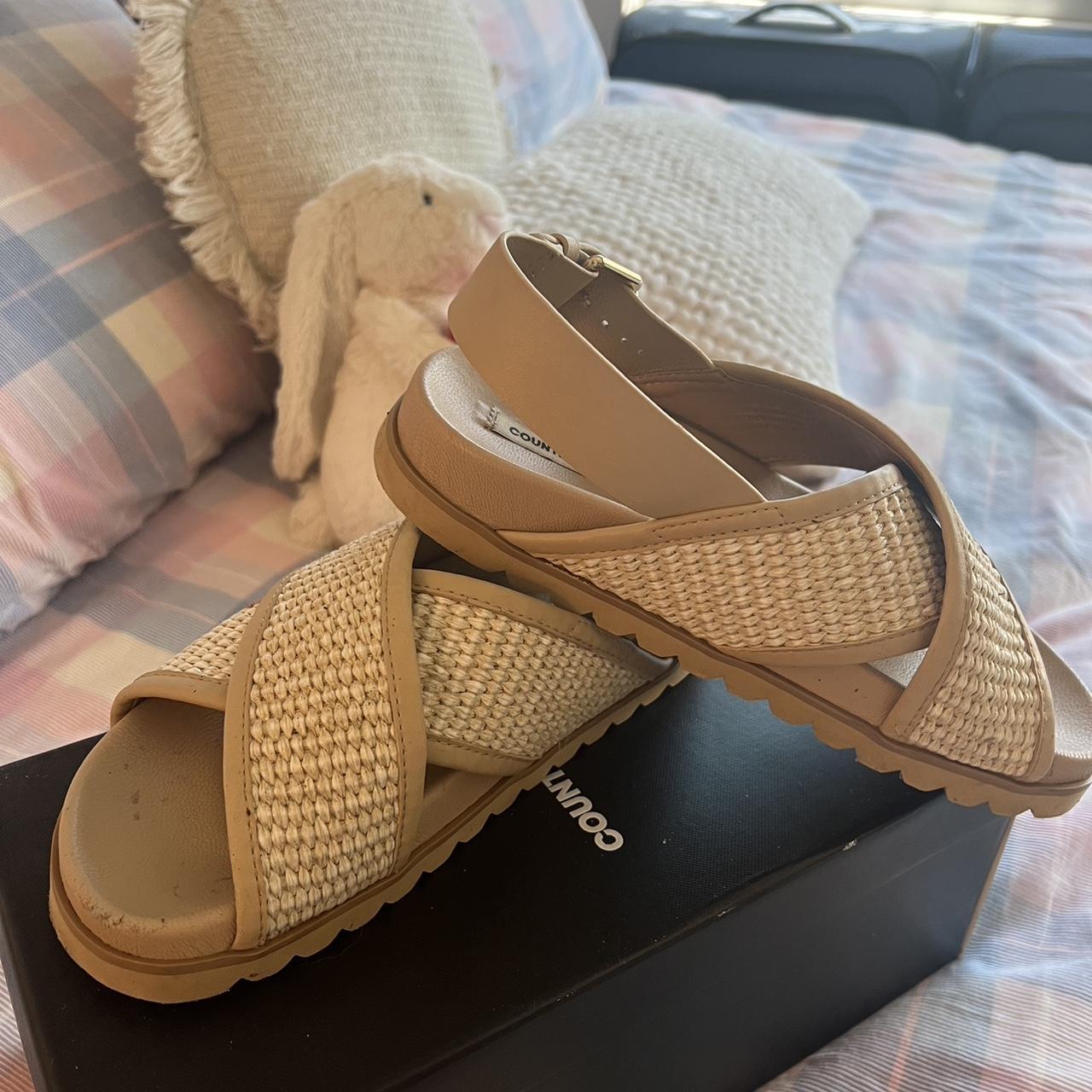 Country Road Slides Colour - Cream Size - 36 Price... - Depop