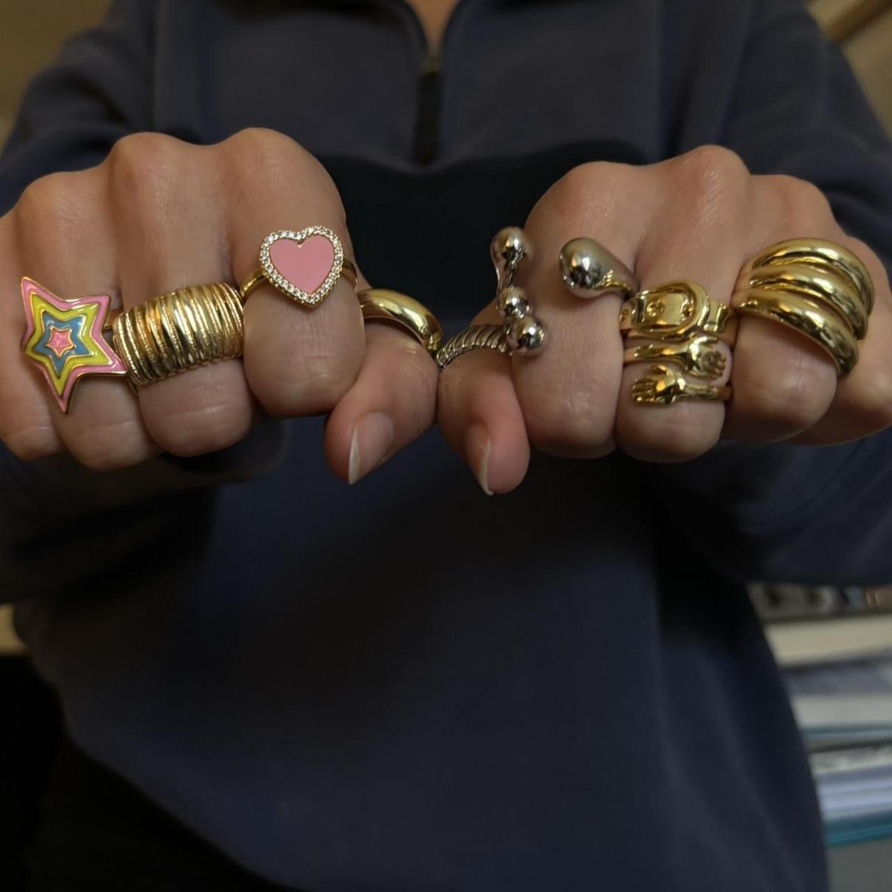 Chunky gold plated rings 1 for 18 & 2 for 25 All... - Depop