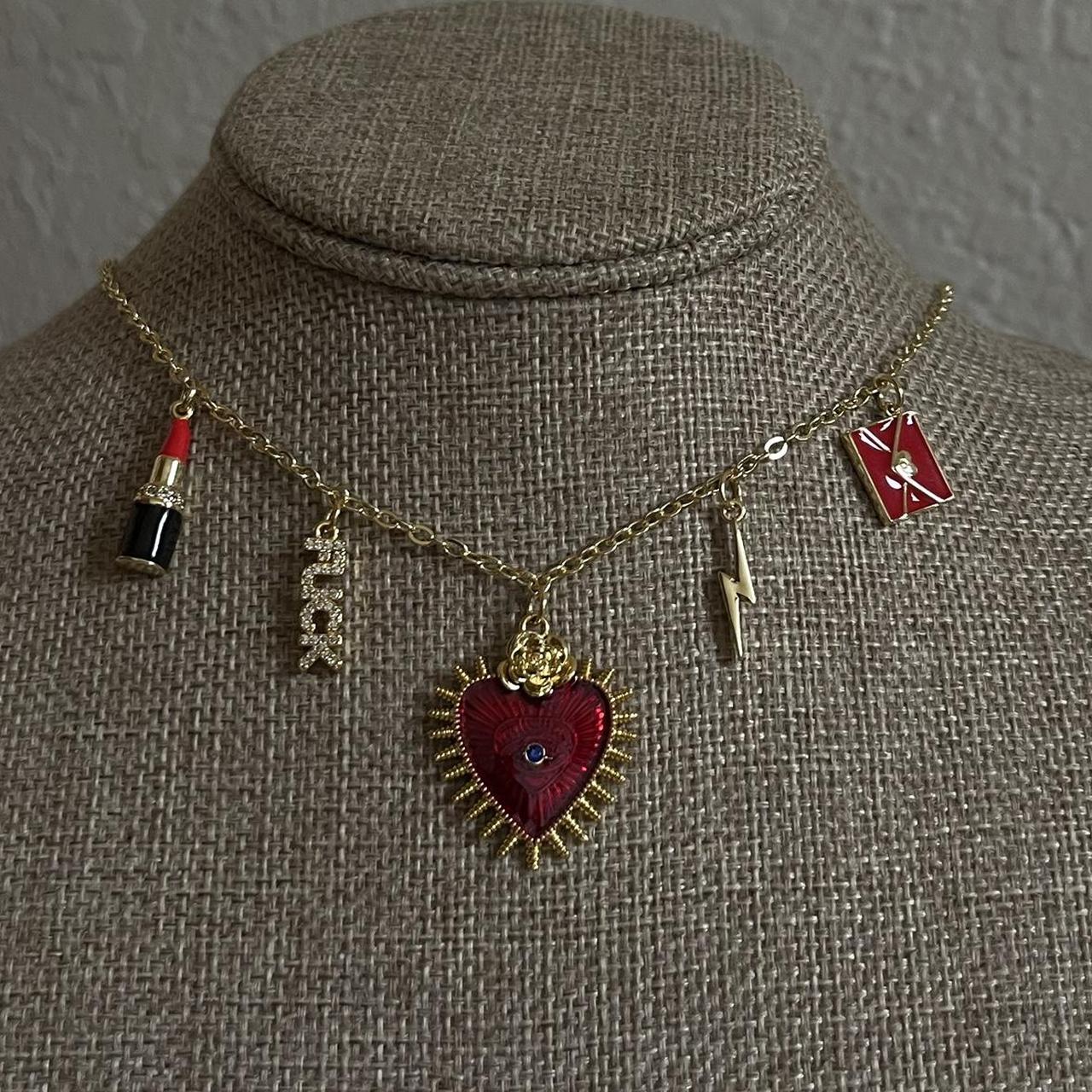 Vintage inspired red F*CK charm necklace Hand made... - Depop