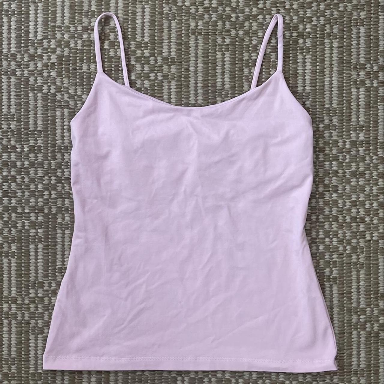 Baby pink cami with built in bra Size XS- fits like S - Depop