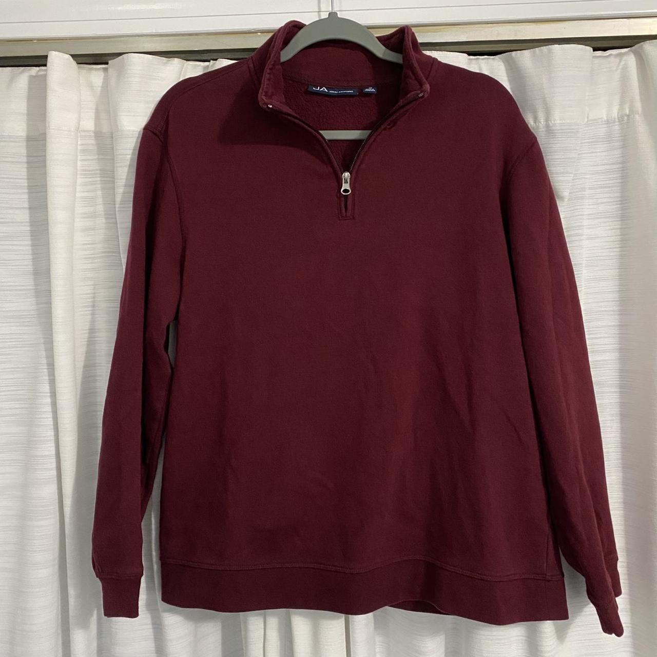 deep red quarter zip sweatshirt brand is John... - Depop