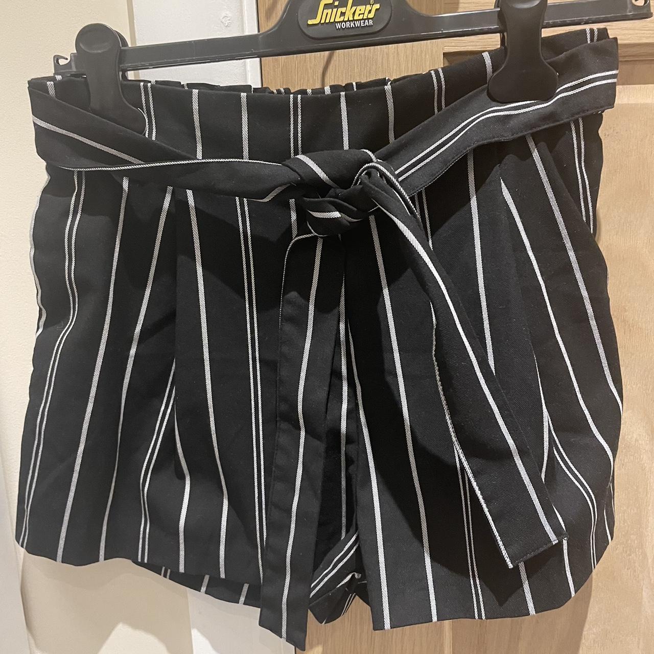 H&M paper bag black and white shorts have worn a few... - Depop