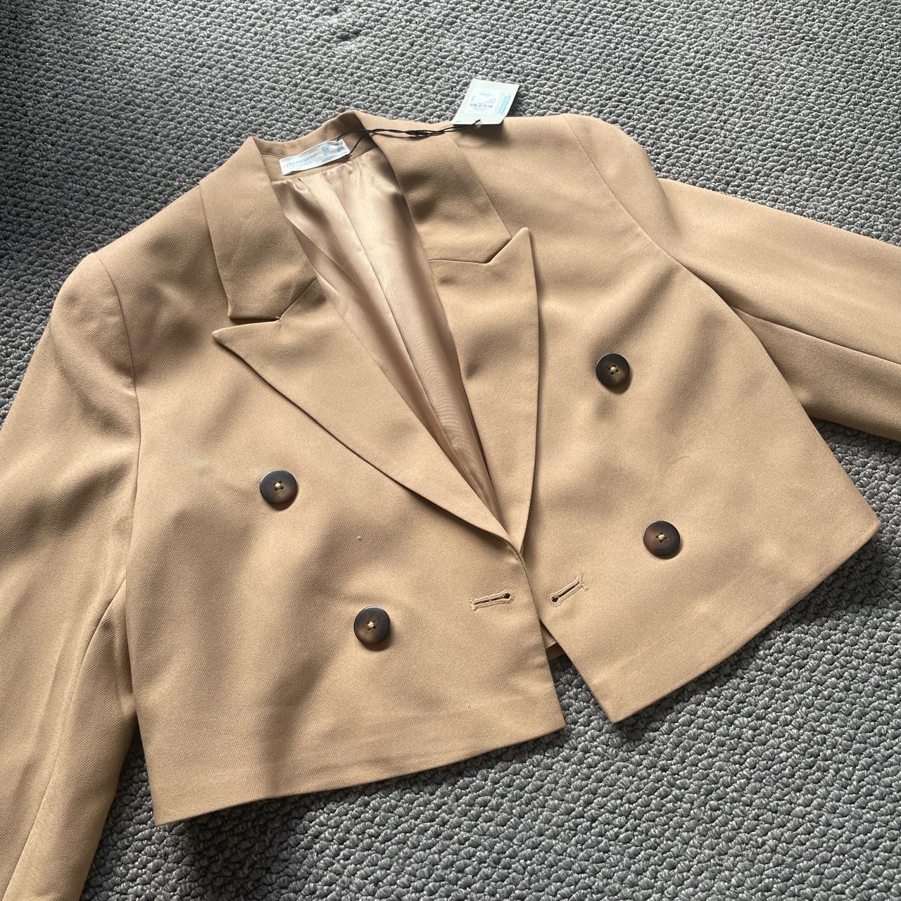 Primark cropped blazer #tan - Depop