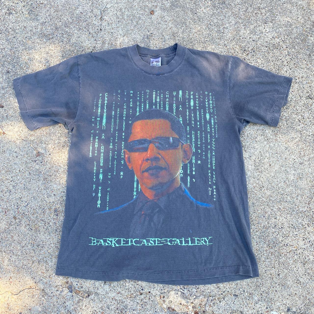 Basketcase Gallery Obama T-shirt Size medium Worn a... - Depop