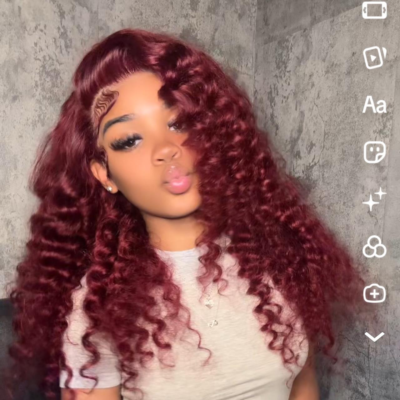 13x4 burgundy 26 inch deep wave | Depop