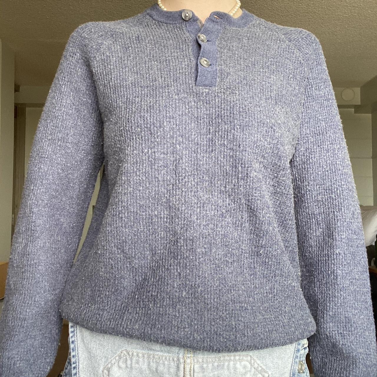Blue wool sweater It says it’s a large but fits like... - Depop