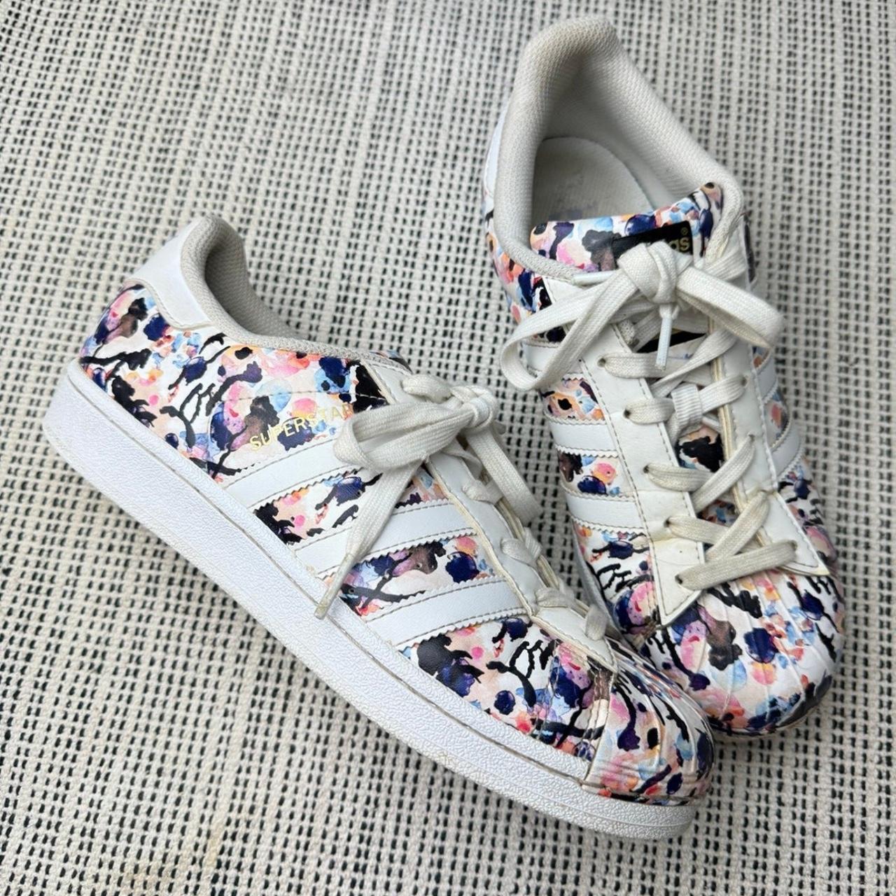 Adidas Originals Superstar Floral Paint Shell toe... - Depop