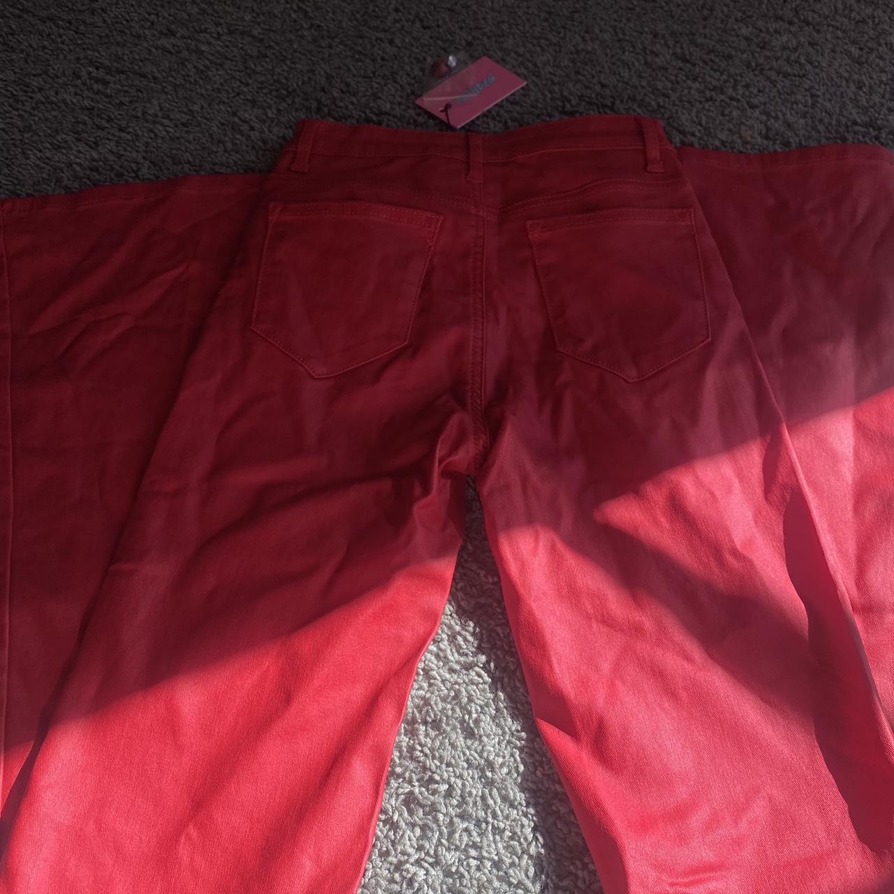 Edikted Red Leather flare pants♥️ Brand new... - Depop