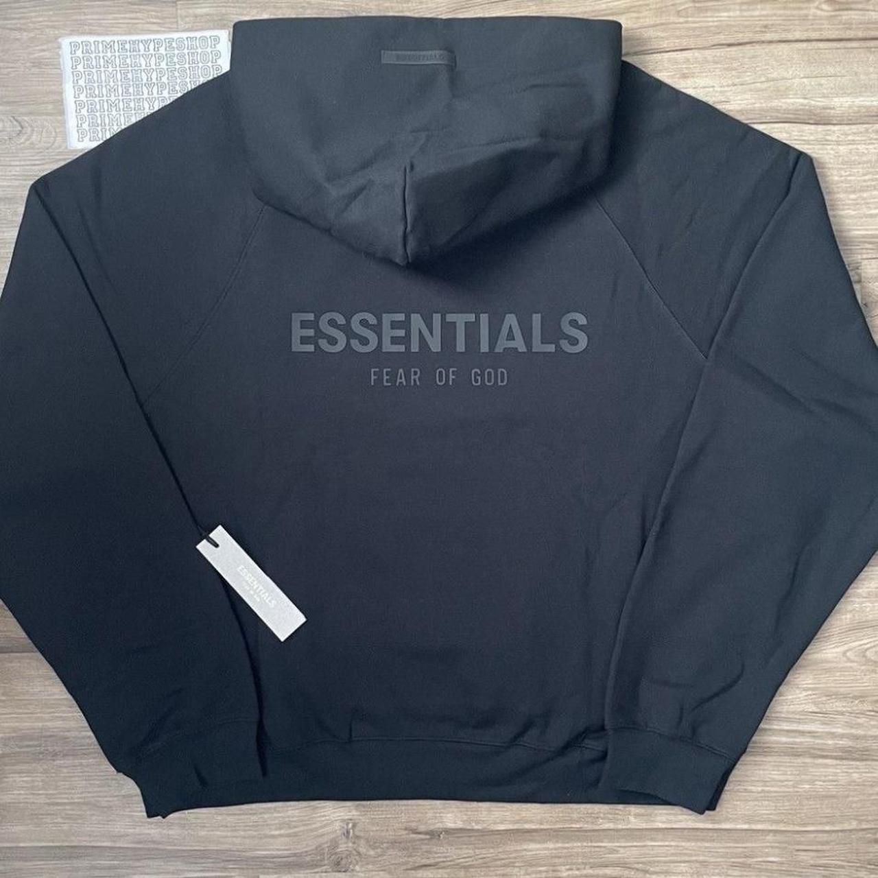 Black essentials hoodie - Depop